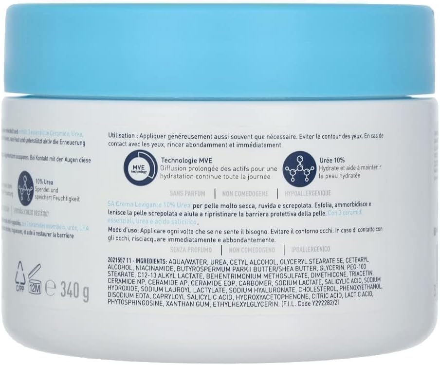 CeraVe SA Smoothing Cream Moisturiser with Salicylic Acid and 3 Essent ...